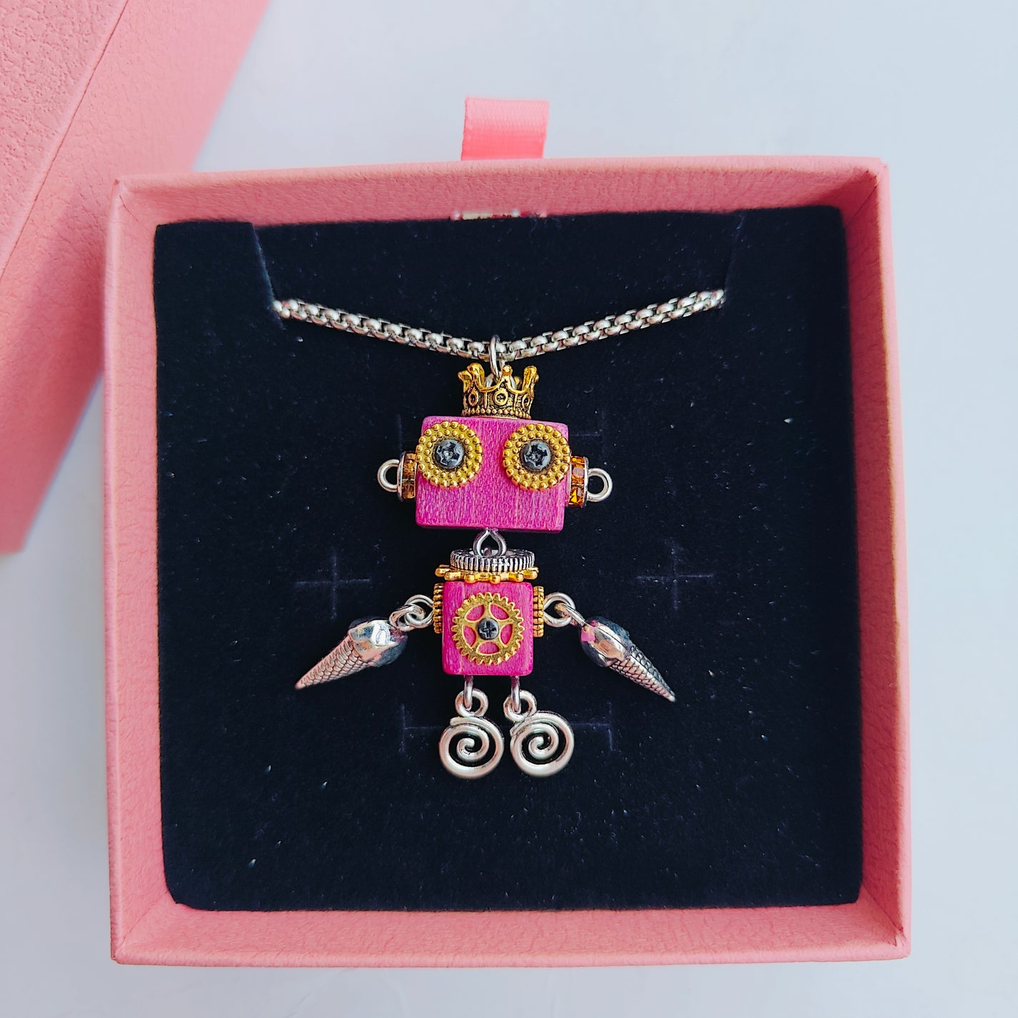 Handmade Wooden Punk Robot Necklace Gift Personalized Jewelry – LUCKIN